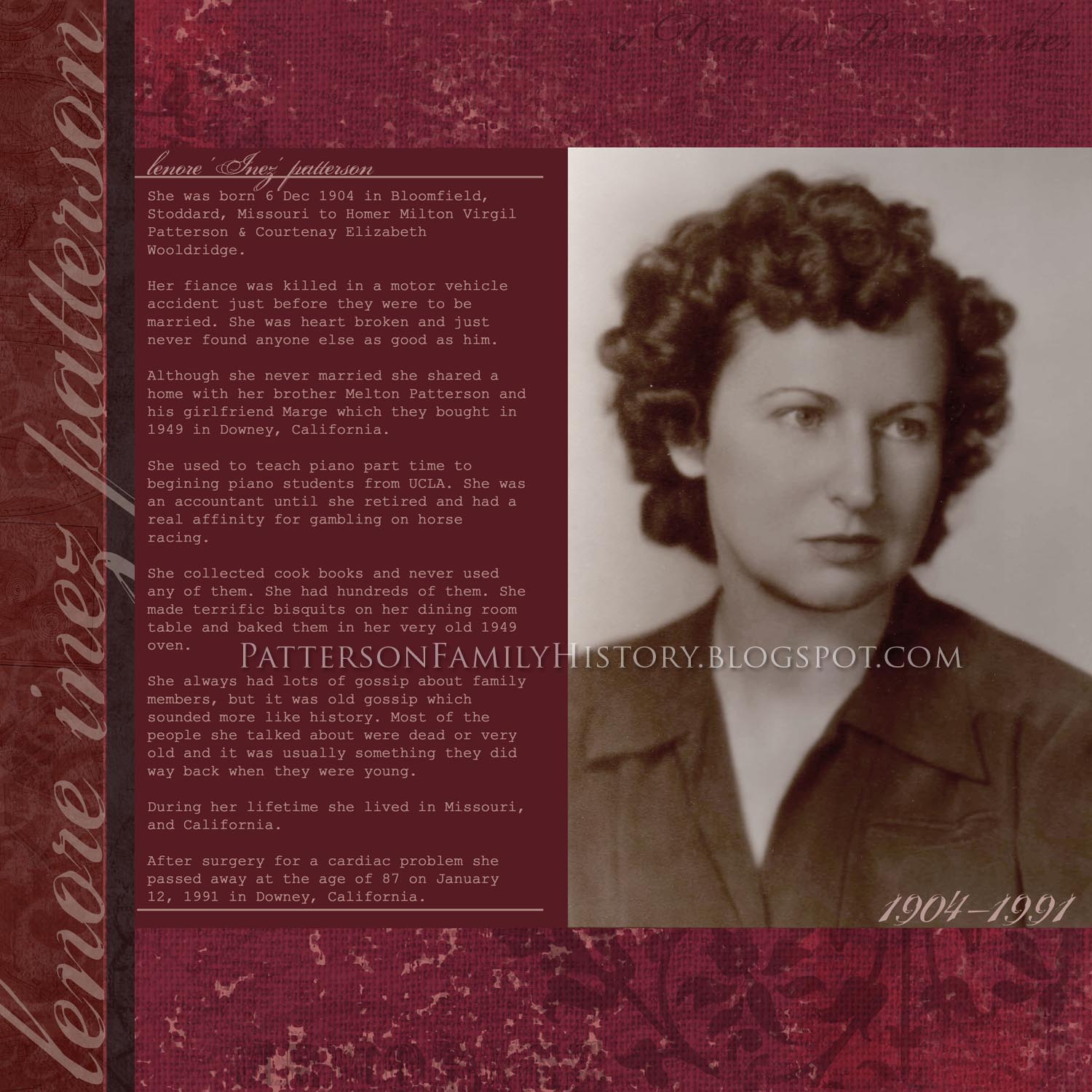 Patterson and Barnett Family History and Genealogy