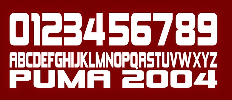 Font Number Football: Font Puma 2004
