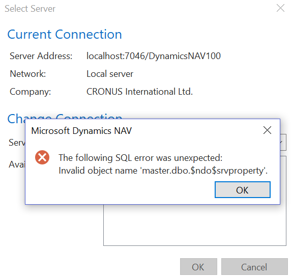 Microsoft Dynamics Nav Business Central Dynamics Nav 2017 Login Error Invalid Object Name