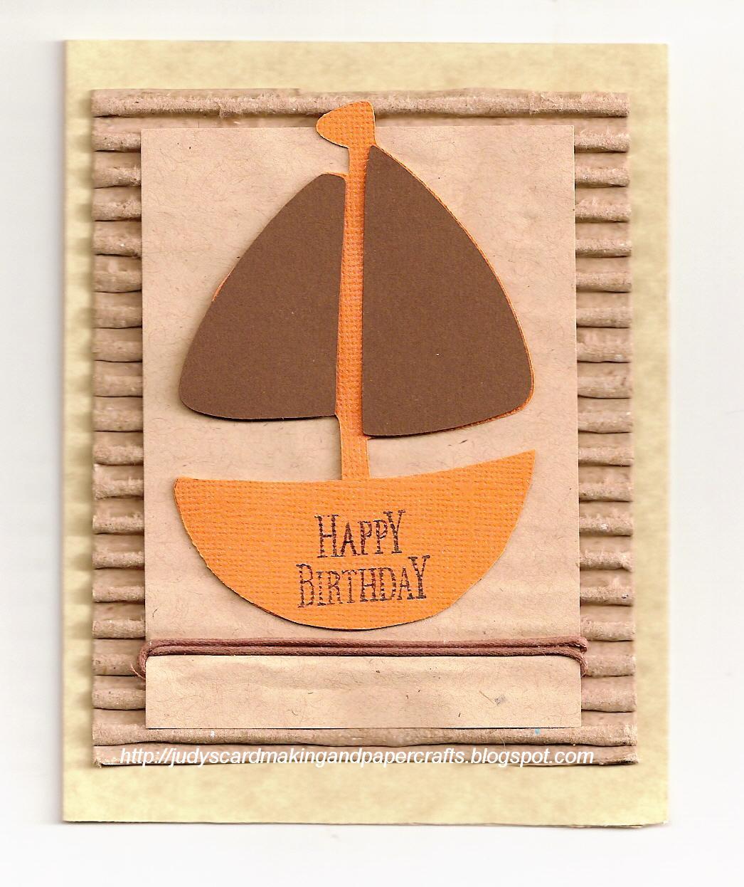 Judy's Handmade Creations: Sailboat Card!