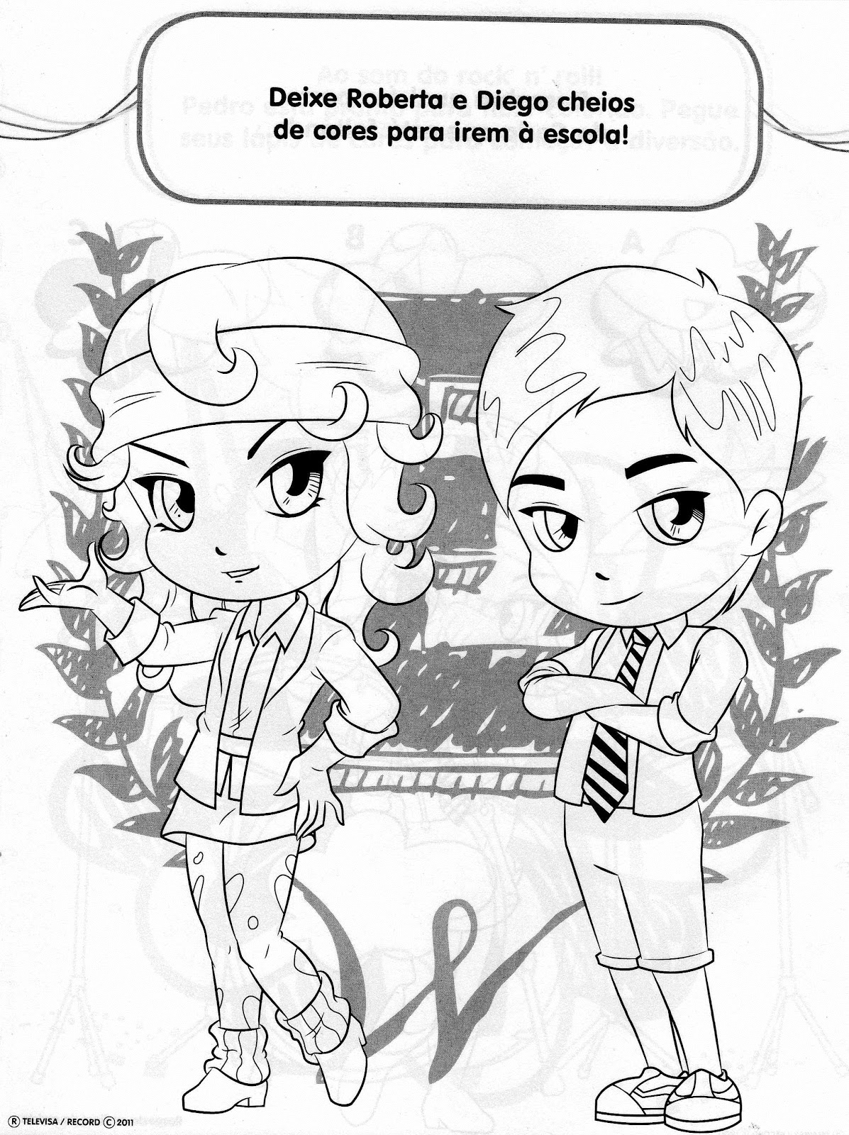 Rebeldia brasileira: Rebelde Brasil para colorir