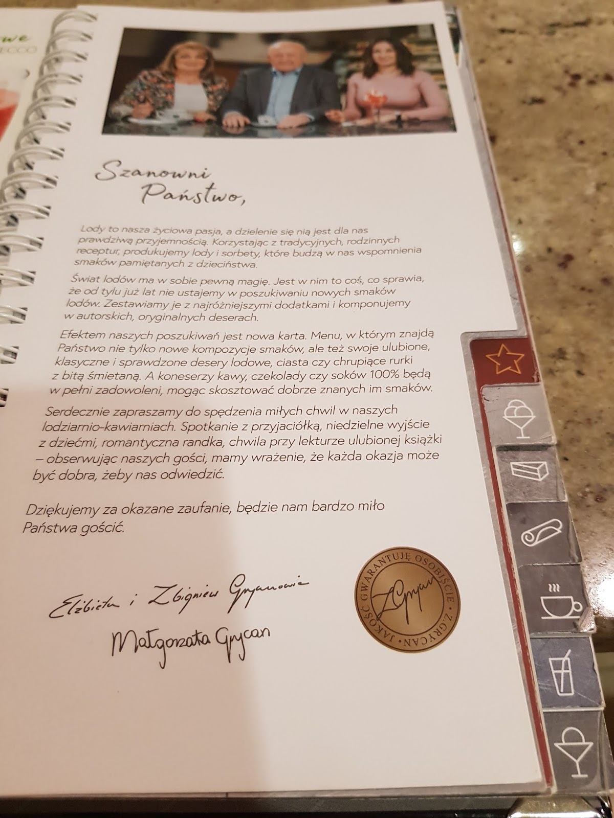 MENU bez glutenu bez laktozy: GRYCAN