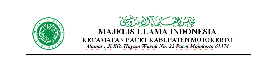 NU PACET MOJOKERTO: Kop Surat MUI Kecamatan Pacet Mojokerto
