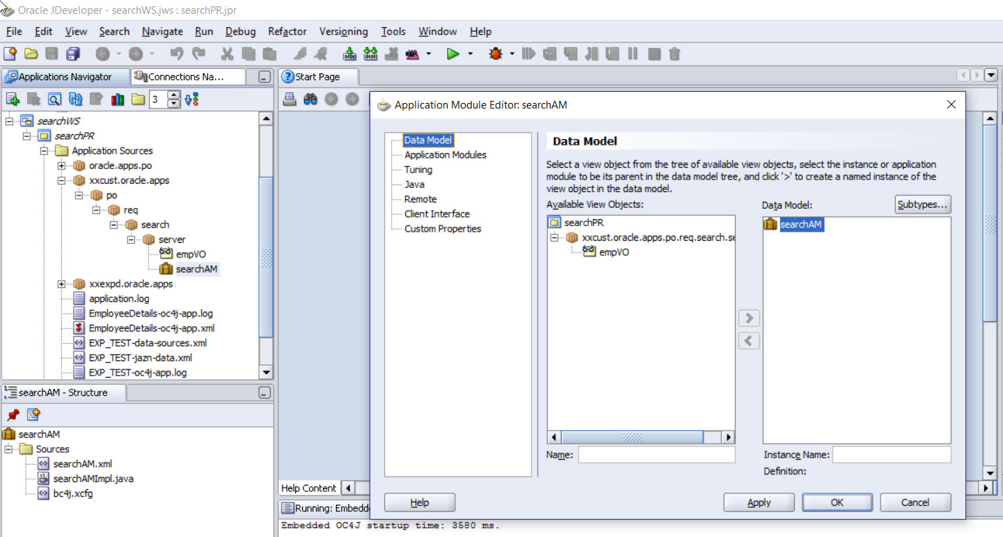 Oracle Application Framework: Manual Search Page in OAF