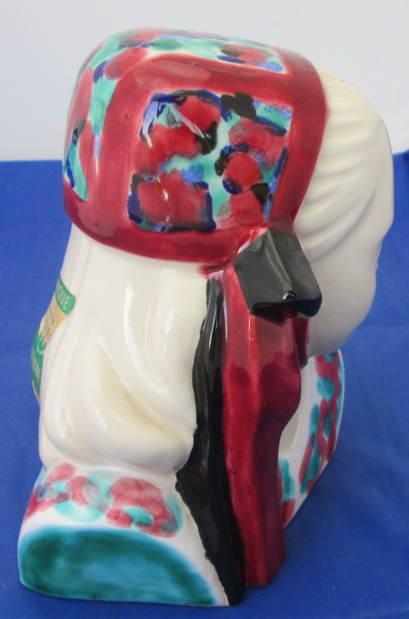 Bust from Plougastel by Jeanne Leveque of Quimper Circa 1950 - SOLD