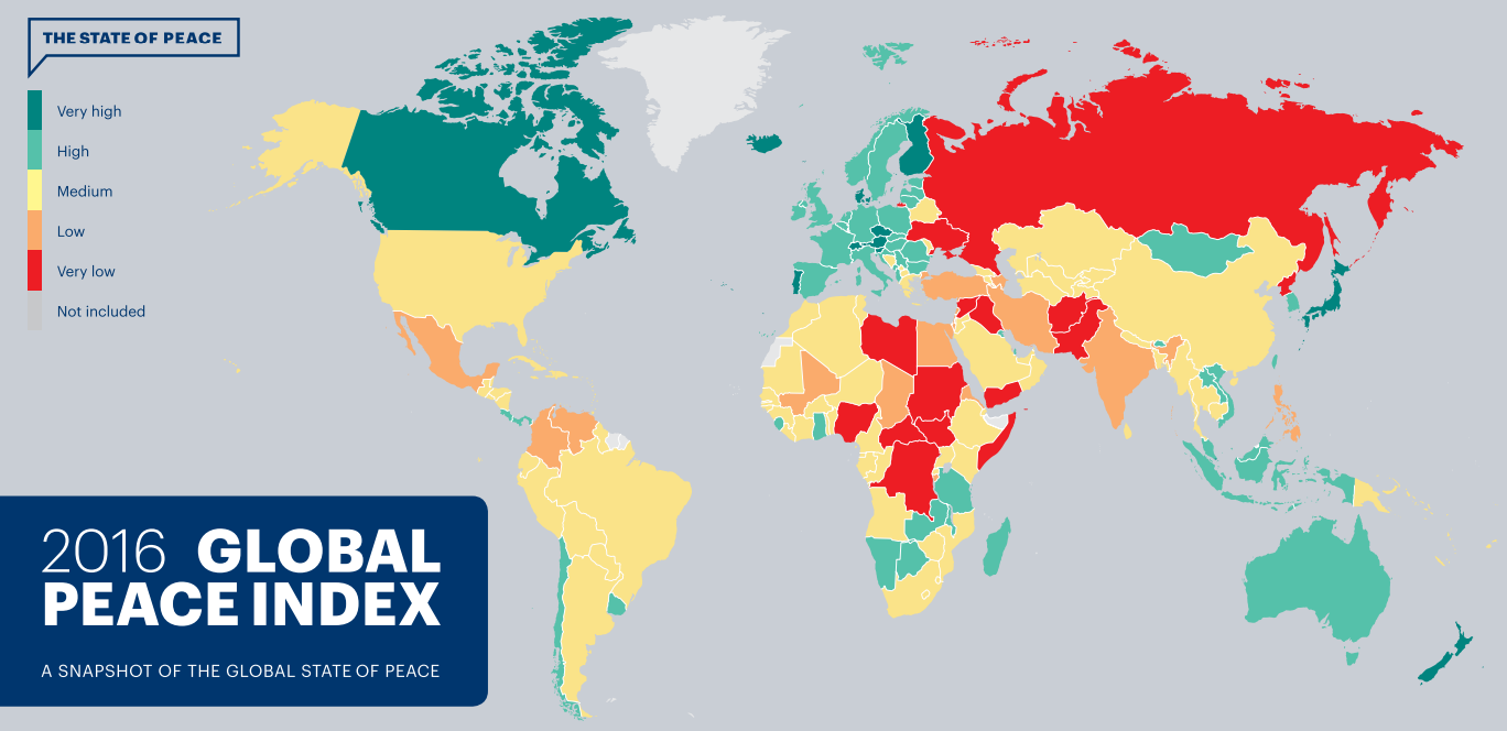 War News Updates: The 2016 Global Peace Index Has Ranked The Most And ...