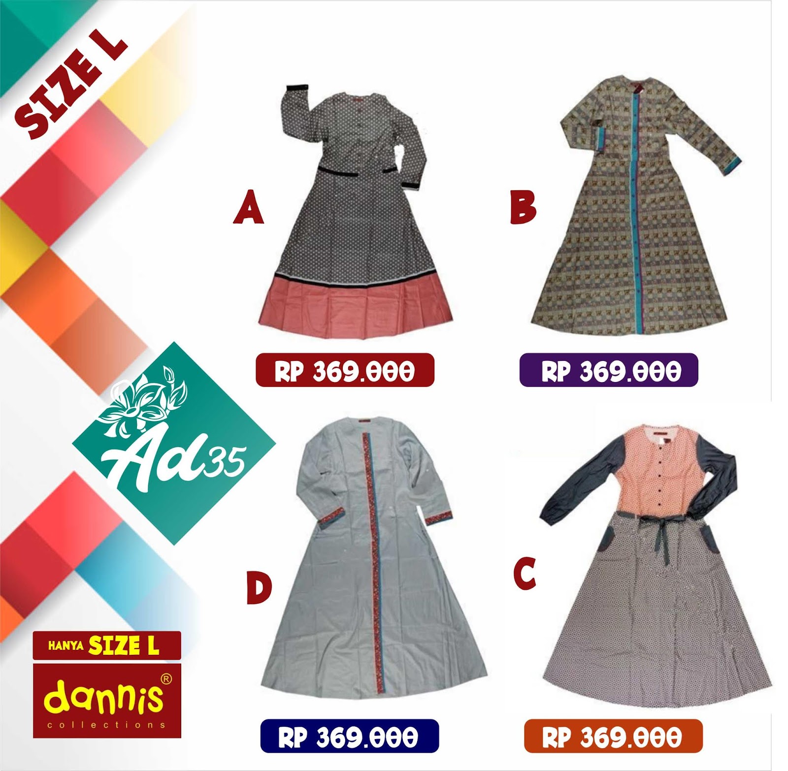 KOLEKSI GAMIS MODERN DANNIS AD 35 SIZE L
