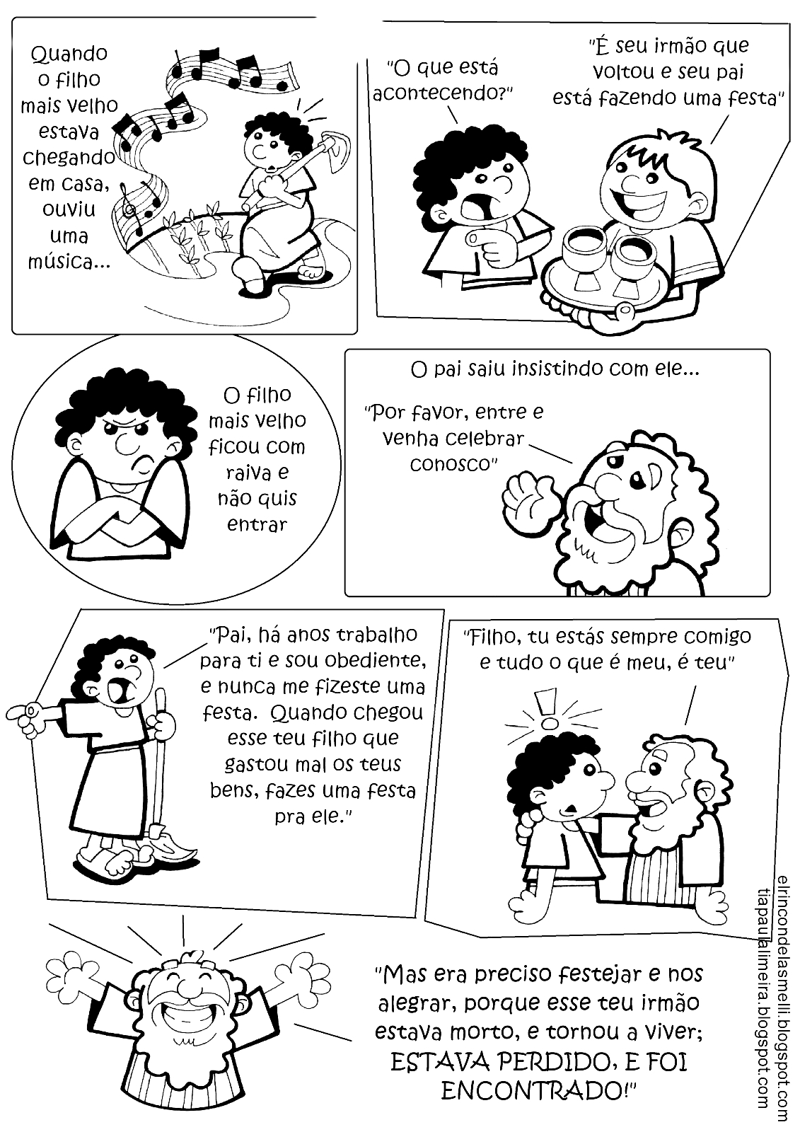 Tia Paula: Parábola do Pai Misericordioso para colorir