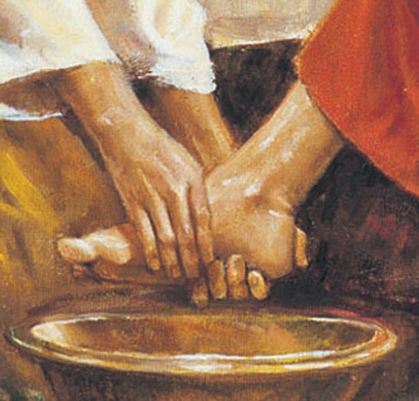 Les Richesses de la Bible: Jésus lave les pieds de ses disciples.