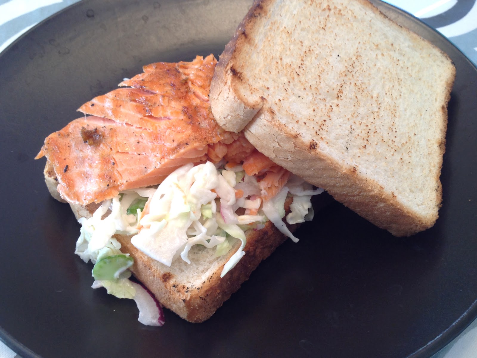 my back pages: grilled fish sandwich with cabbage slaw