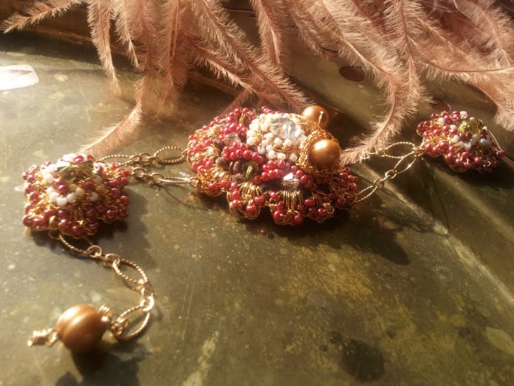 Wedding Jewelry for Brides: Romantic Handmade Textile Gold Lace ...