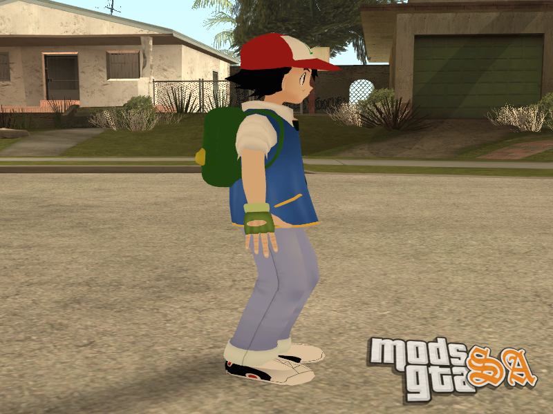 Mods GTA San Andreas: Skin Ash Ketchum do Pokémon