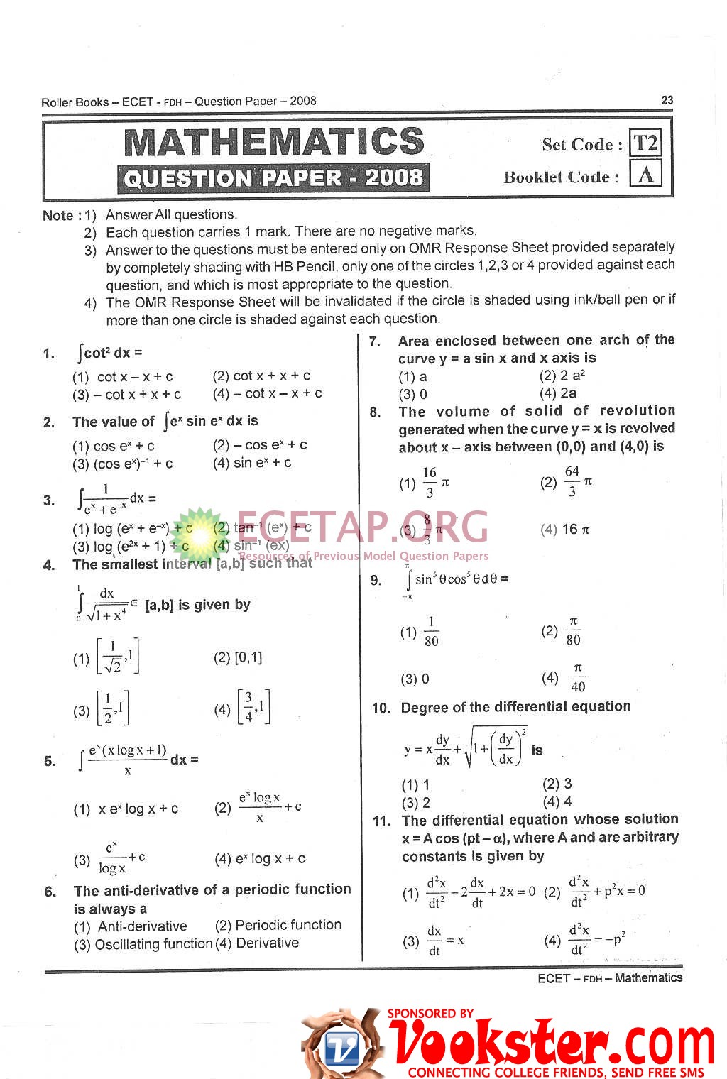 ECETAP - 2016, Previous, Model Papers, Question Papers EEE,ECE,SCE ...