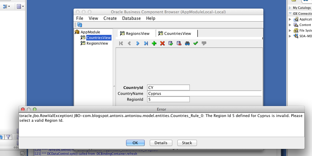 Oracle Technologies Stack: Key Exists Validator, Using ADF BC Declarative Built-in Rules