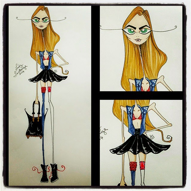 Lady Lestrange Fashion Illustrations: Cara Delevingne Collection