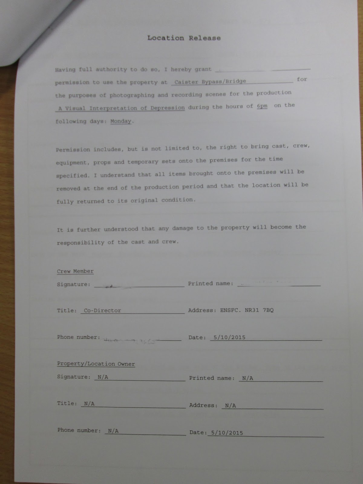 pre-production paperwork and initial ideas - Zara Griffen's BTEC Media Blog