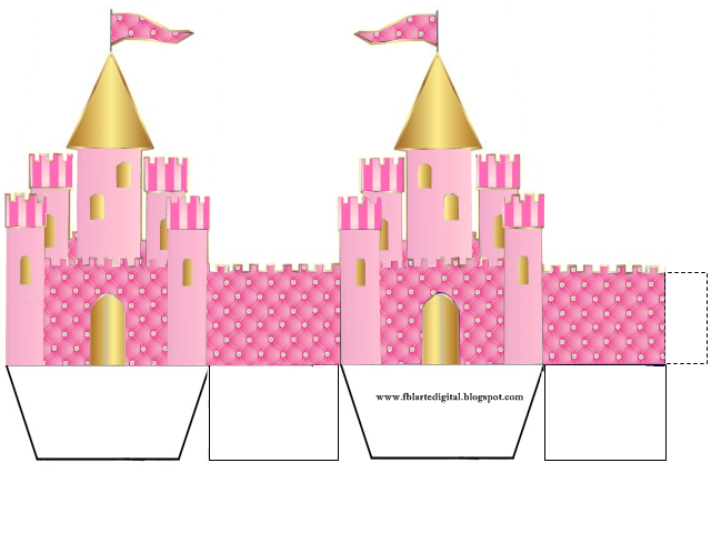 FBL arte digital: Molde caixa castelo cortar e montar
