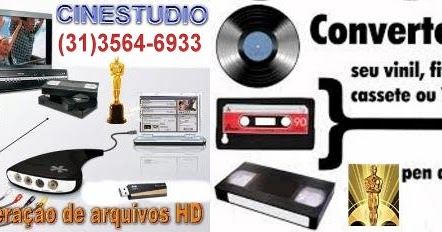 Conversão passar VHS,vídeo8 Hi8mm,MiniDV, K7 Vinil CD DVD para Pen ...