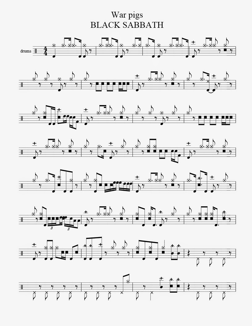 Black Sabbath - War Pigs | Partituras para Batería