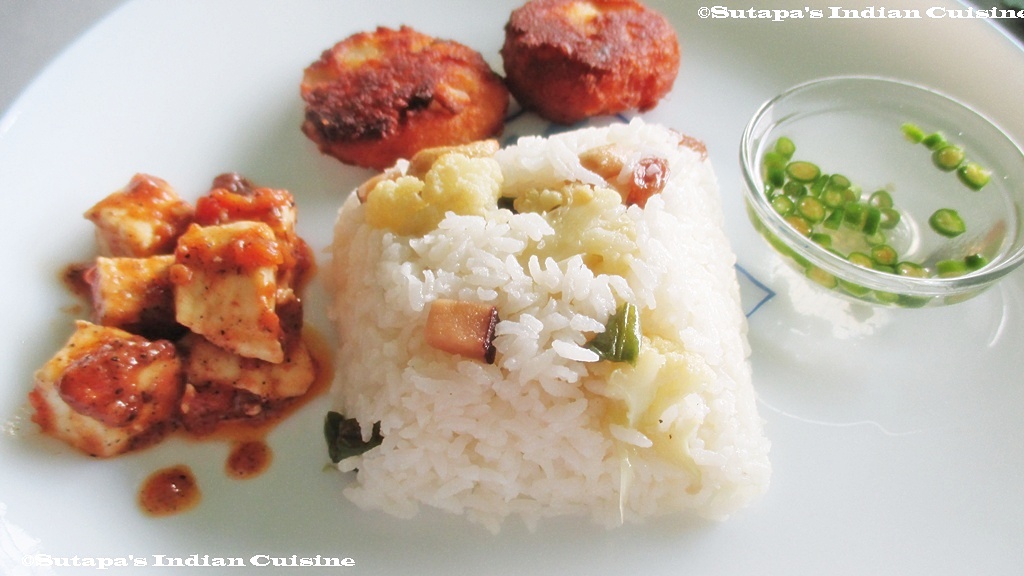 Pepper Paneer With Vegetable Fried rice