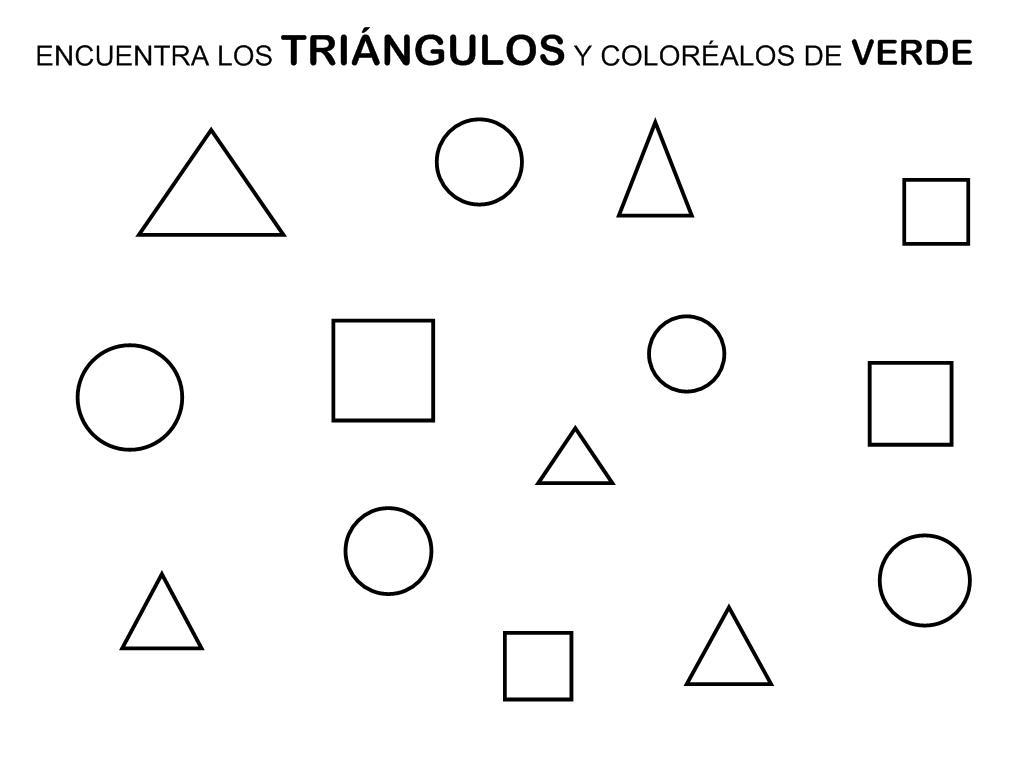 Trabajando en Educación Infantil: 10 fichas para identificar el triángulo