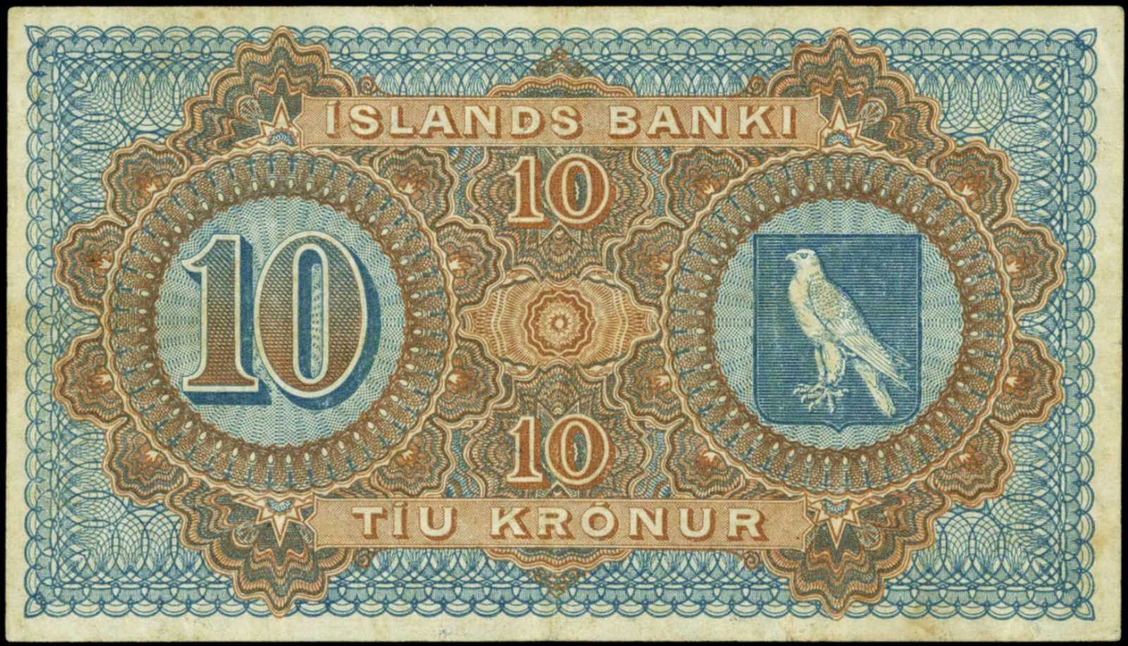 Iceland banknotes 10 Kronur 1904 King Christian X of Denmark|World ...
