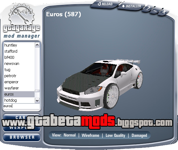 Beta Mods - Modific for GTA: GGMM - GTA Garage Mod Manager