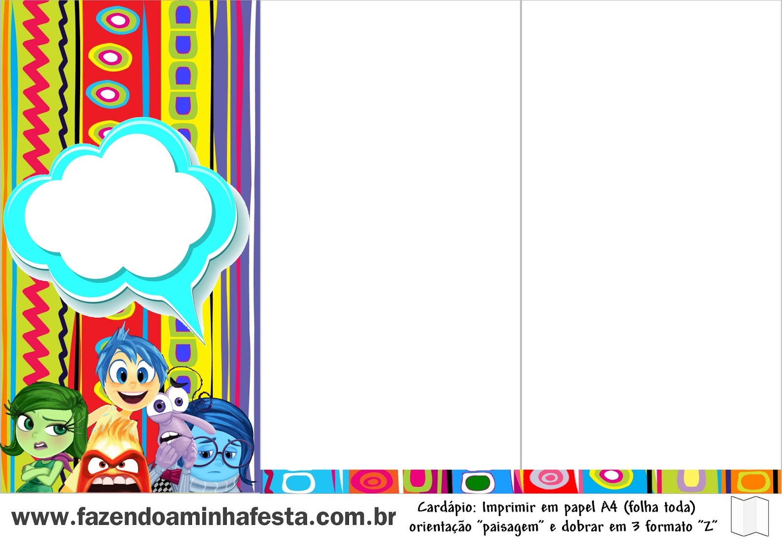 Birthday of Inside Out: Free Printable Image and Free Party Printables ...