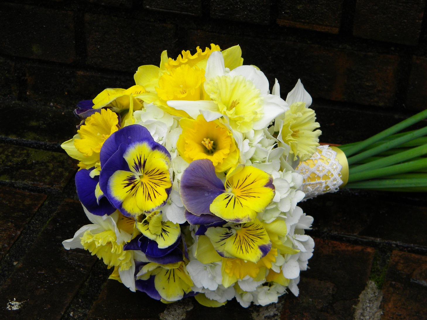 Wedding Flowers from Springwell: Daffodil and Pansy Bouquet for Winter ...