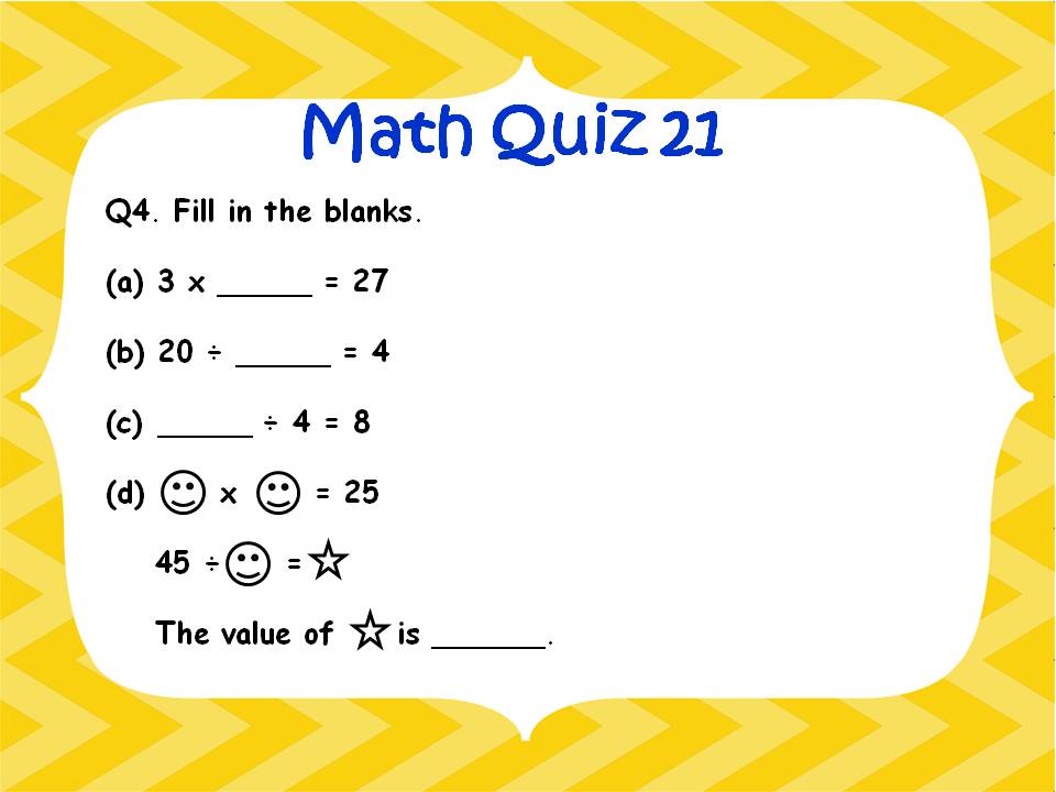 P2A Class Blog: Math Quiz 21