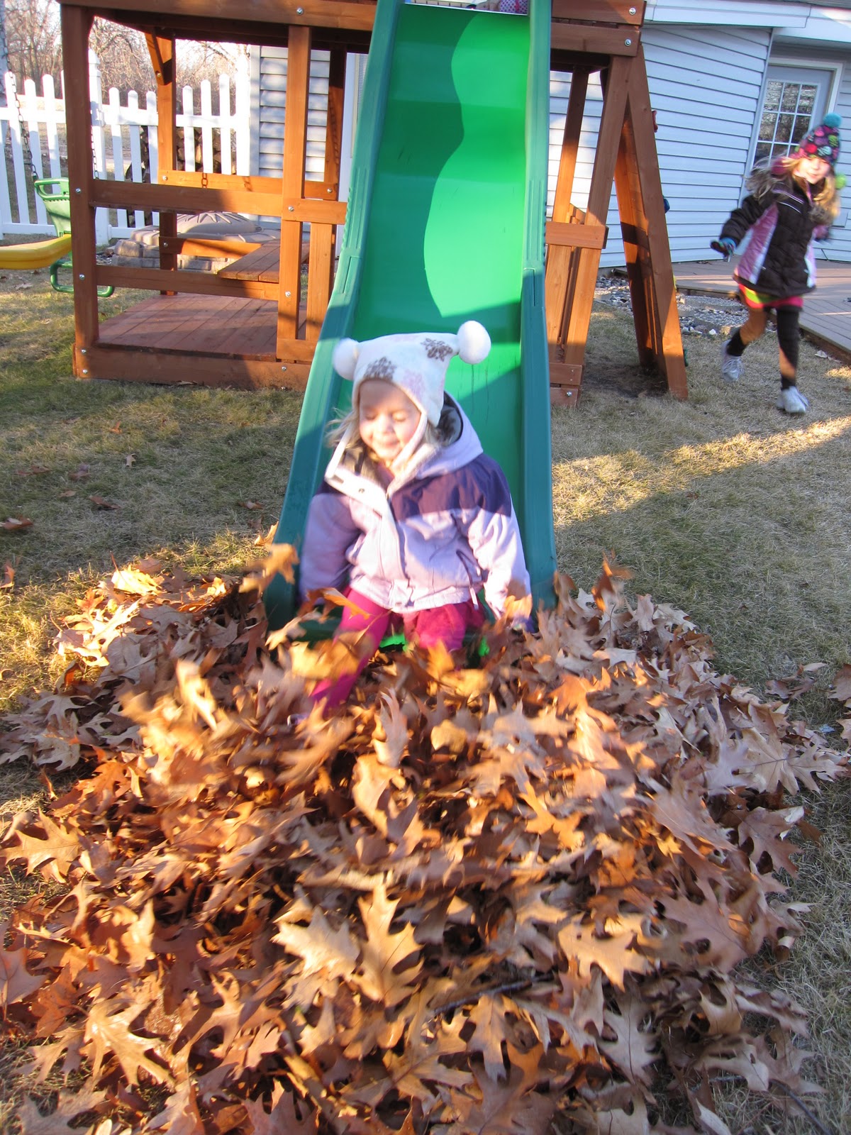 two daughters, one son: Outdoor playtime