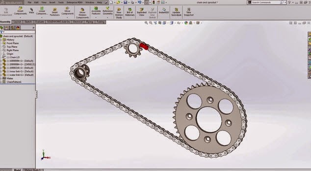 How to use new Chain Component Pattern for Assembly in SOLIDWORKS 2015 ...