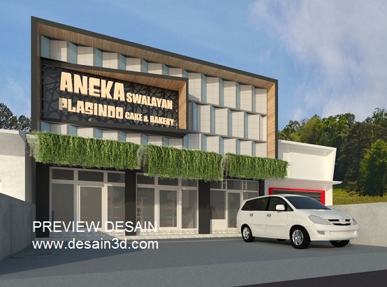 Contoh desain fasad toko 3d eksterior - ARUSHA DESAIN RUKO