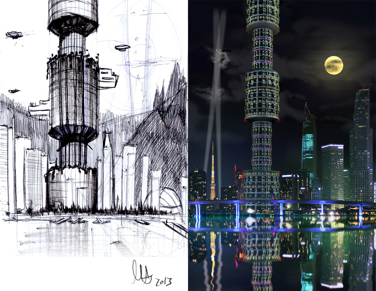 Madness Cartoons: The Art of Levy Mad: Matte painting practice