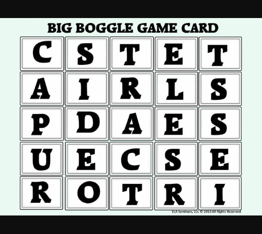 Coleridge On-Line Summer School: Literacy boggle