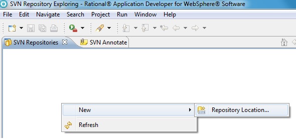 SVN plugin setup in IBM RAD8 - Checkout project from SVN
