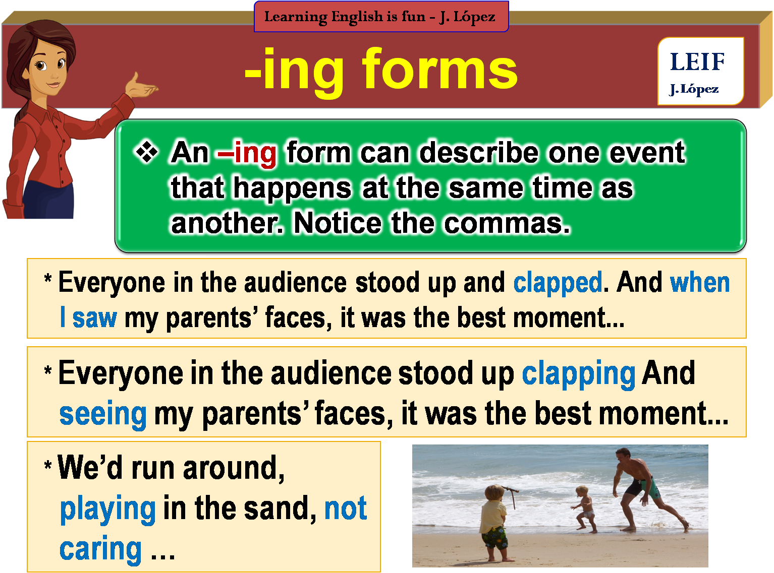High Intermediate Level : U7: -ing forms