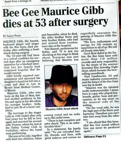 La magia de Maurice Gibb de The Bee Gees