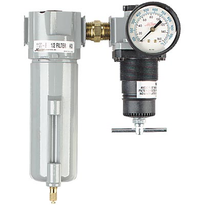 Milton Air Filter Regulator with Metal Bowl — 1/2in. NPT Inlet, Model 1108