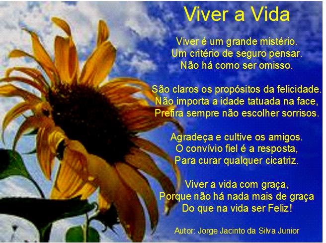 Poemas do Jorge Jacinto da Silva Junior: POESIA: VIVER A VIDA