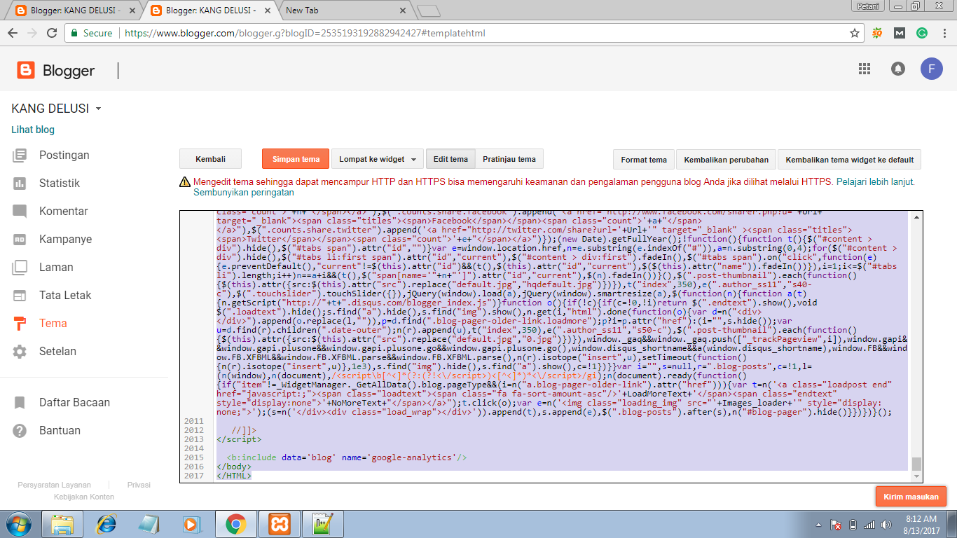 Cara Mudah Buat Template Blogger Dengan Html Biasa | KANG DELUSI