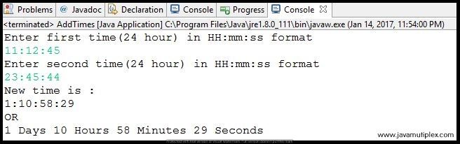 How to add two given times in HH:mm:ss format in Java?