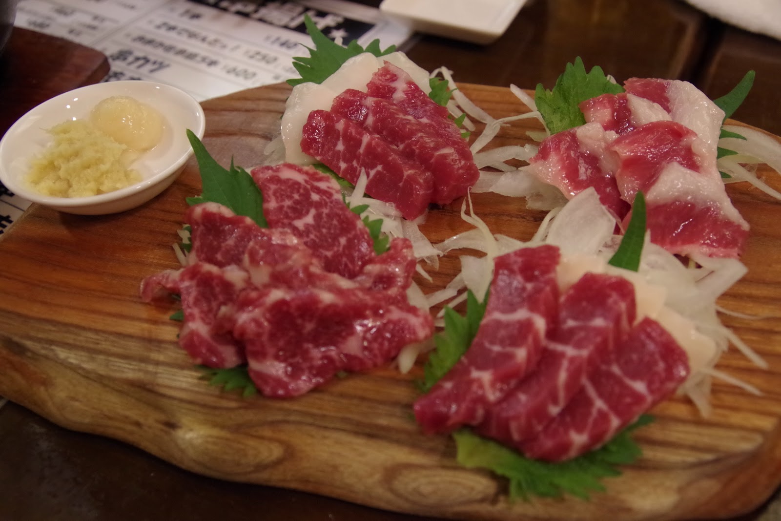 Tokyo Belly: SAKURADAI: Basashi Ichiya... specialty is Raw Horse Sashimi.