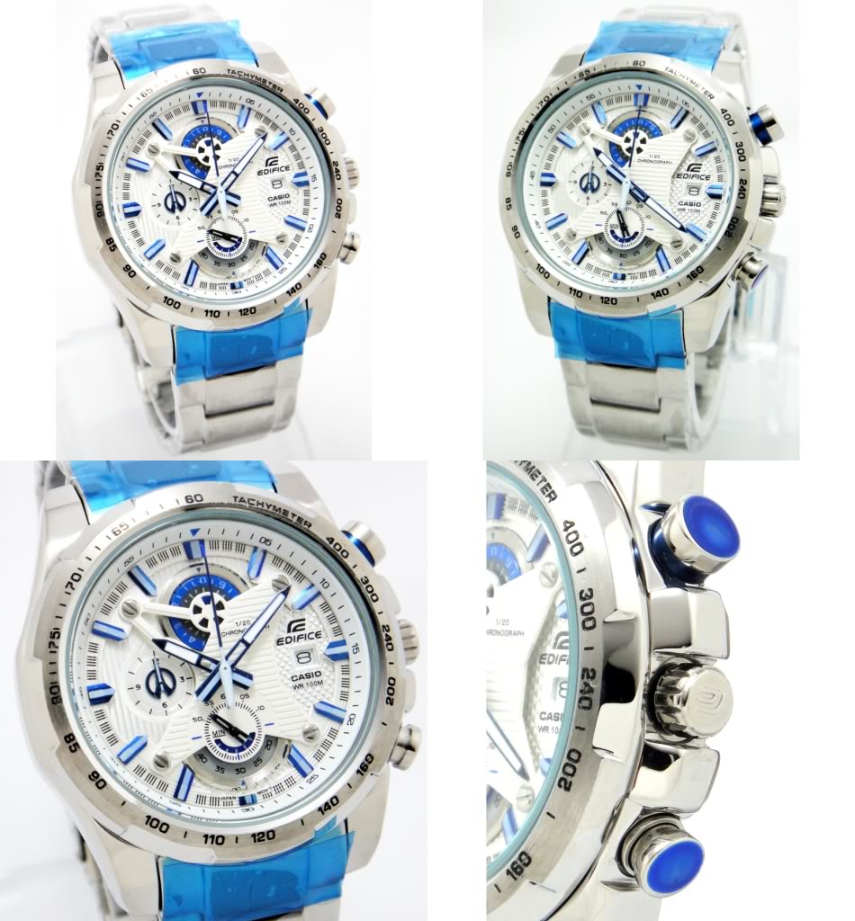 WatchAlide: CASIO EDIFICE F1 RACING CHRONOGRAPH CARBON 523 SILVER BLUE