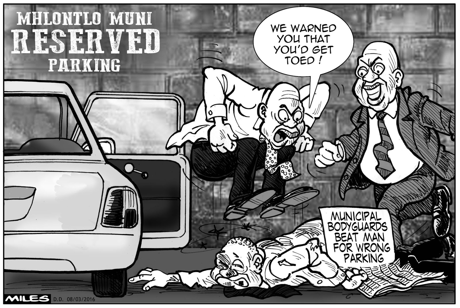 Cartoons by Miles: Beaten up wreck