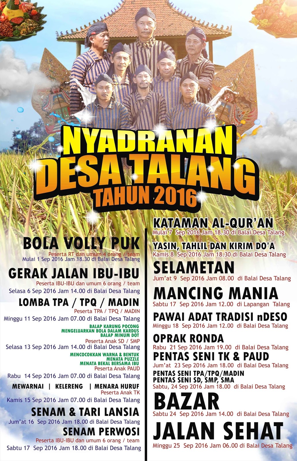 CONTOH POSTER BERSIH DESA TALANG 2016 ~ CASIL FOTO