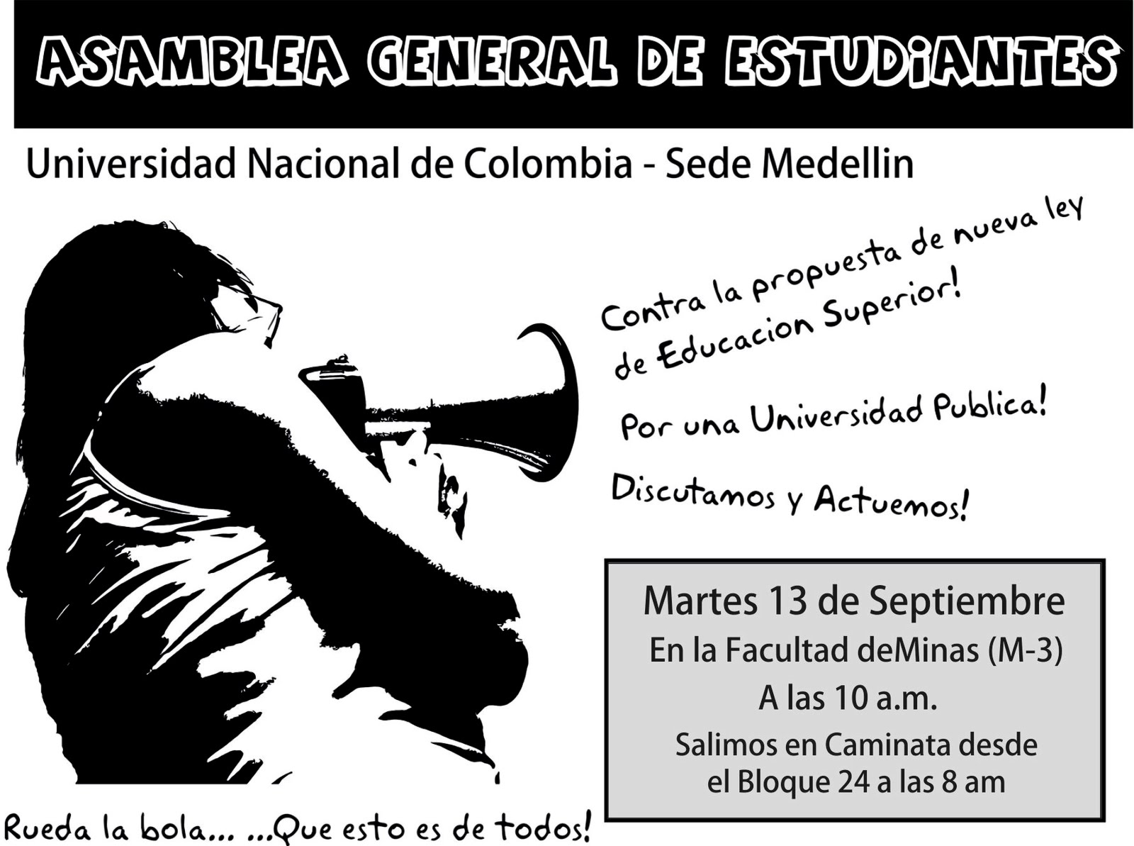 Asamblea Estudiantil (Unalmed) - Martes 13 de Septiembre ~ Universidad ...