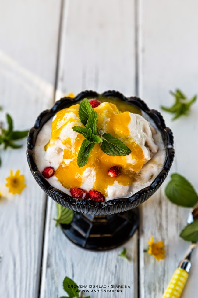Coconut Granita with Mango Sauce