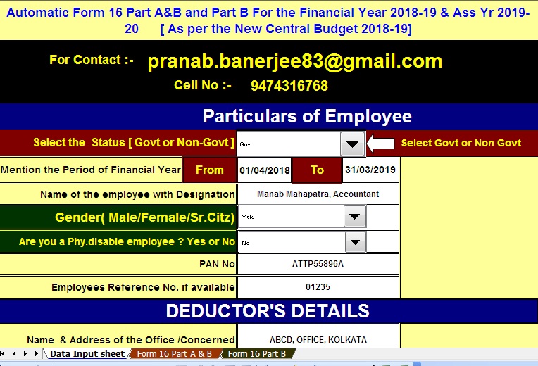 Download and Prepare One by One Automated Income Tax Form 16 Part B For ...
