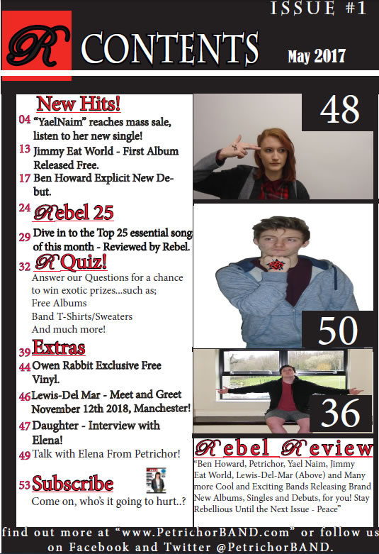 Morgan Emberson's Foundation Portfolio: Music Magazine contents page